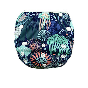 Babygoal Baby Girl Swim Diapers, Reusable Adjustable Washable Swim Underwear Fits 0-8M Baby Gifts and Swimming Lessons 2 Pack Small