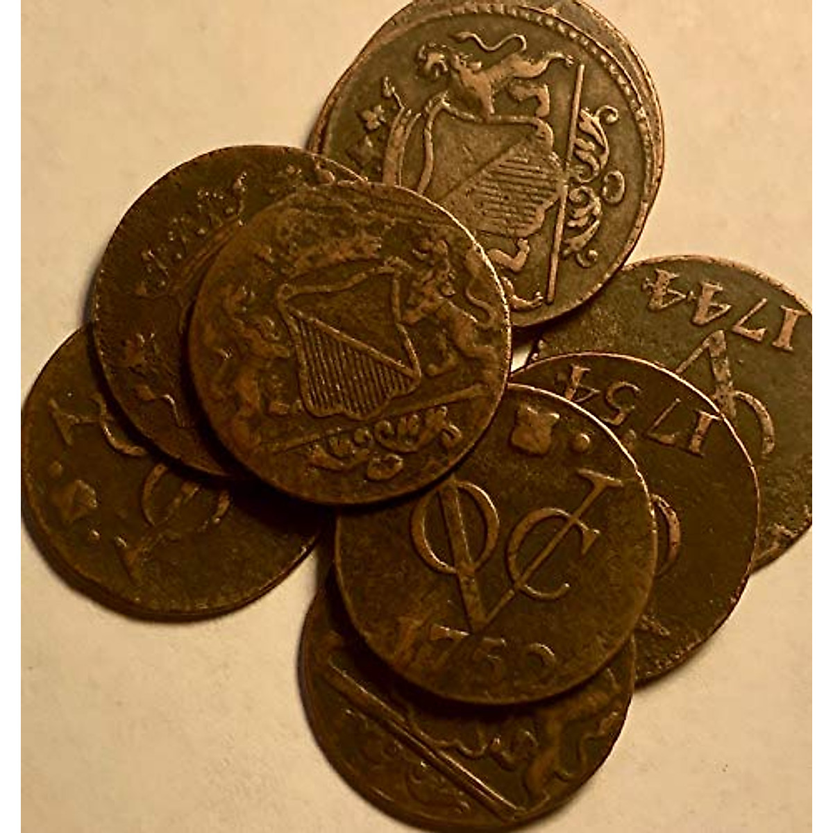 AN 1723-1793 Dutch Indies Trading Company Pirate Era Coins G+