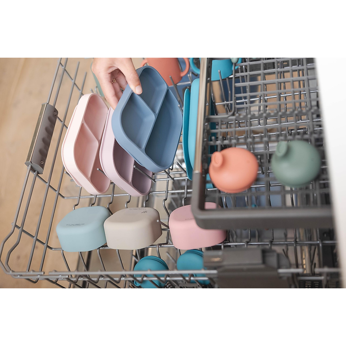 Bella Tunno Little Bites Bundle – Baby Feeding Set and Baby Led Weaning Supplies with 1 Baby Bowl, 1 Baby Plate, 3 Baby Utensils, 1 Cup, 2 Lids, 100% Food-Grade Silicone (Circus Fun)