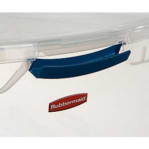Rubbermaid Clever Store Latching Storage Tote Container, Clear, 30-Qt (FG3Q2500CLMCB)