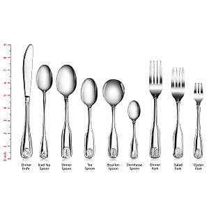 New Star Foodservice 58246 Shell Pattern, 18/0 Stainless Steel, Dinner Knife, 8.6-inch, Set of 12