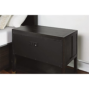 BOWERY HILL Mid-Century Dark Brown Finish Wood Open Nightstand