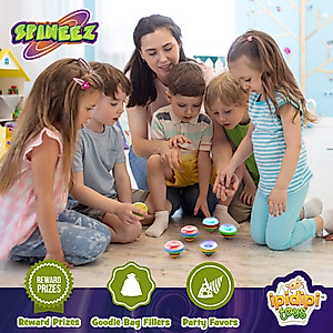 Light Up Spinning Tops for Kids, UFO Spinner Toys with Flashing LED Lights, Fun Birthday Party Favors, Goodie Bag Fillers for Boys and Girls, Stocking Stuffers Display Box