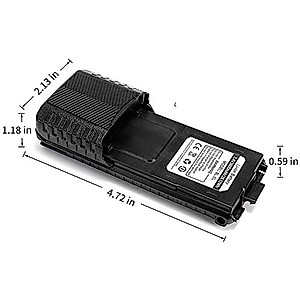 BAOFENG BL-5L 3800mAh Extended Battery Compatible with UV-5R BF-F8HP UV-5RTP UV-5R+Plus GT-5R UV-5X UV-5G, 2 Pack, Black
