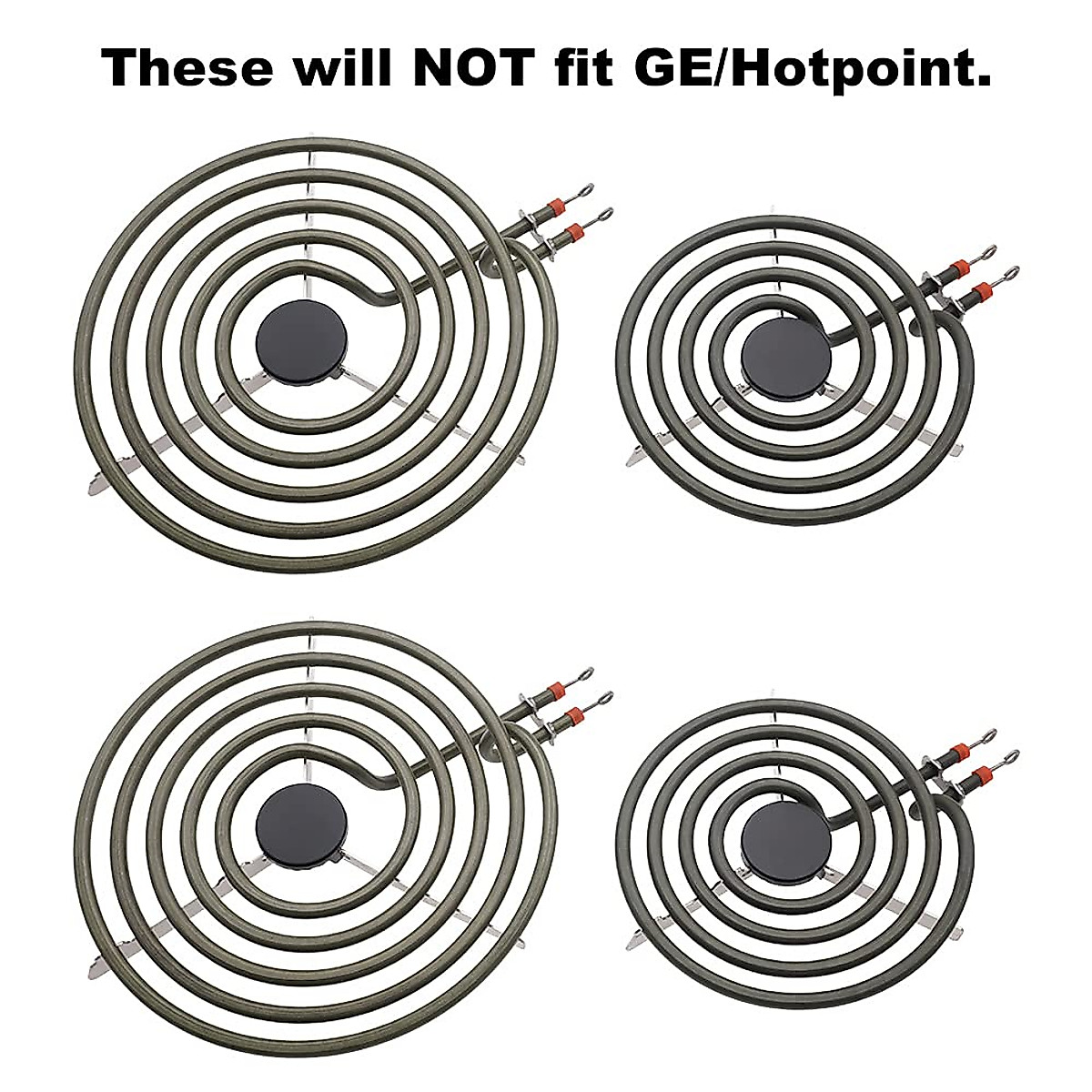 W10288051 Range Cooktop Porcelain Drip Pans and MP22YA Electric Range Burner Element Unit Set by SupHomie - Compatible with Whirlpool Amana Electric Range Stove