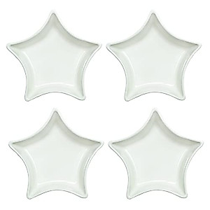 SOCOSY Star-shaped Multipurpose Ceramic Sauce Dish Seasoning Dishes Sushi Dipping Bowl Appetizer Plates Serving Dish Saucers Bowl - 3 Inches (Set of 4)