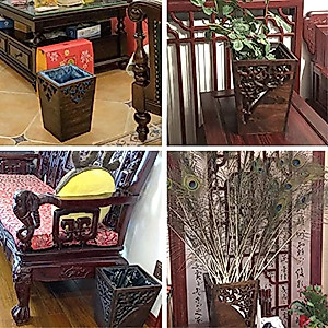 DIKNAC Trash Can Garbage Bin Wood Trash Can Wastebasket Garbage Container Bin for Bathrooms Powder Rooms Home Offices Waste Bins ( Color : B , Size : 23*30cm )