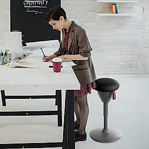 QIGEEKU Adjustable Standing Desk Chair, Ergonomic Wobble Stool Standing Desk Stool, Encourage Good Posture, Height Adjustable Stool 19-27", Non-Slip Base, Active Chairs for Adults