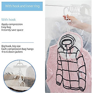 Clothes Storage Bags 2 PCS Hanging Vacuum Storage Bag Reusable Vacuum Storage Bag Can Be Used for Dresses, Coats, Down Jackets and Other Clothes