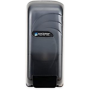 San Jamar S890TBK Oceans Universal Liquid Soap Dispenser, 4 1/2 x 4 3/8 x 10 1/2, 800mL, Black