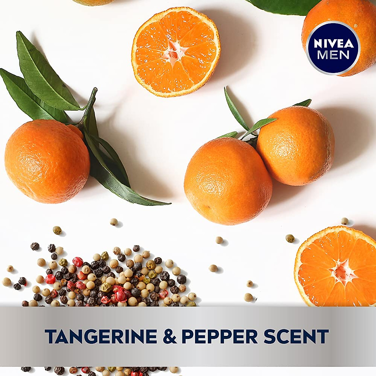 Nivea Men Sport Body Wash with Revitalizing Minerals, Tangerine and Pepper Scent, 3-in-1 Men's Body Wash, Face and Hair, Paraben Free, Vegan Formula, 16.9 Fl Oz Bottle, Pack of 3