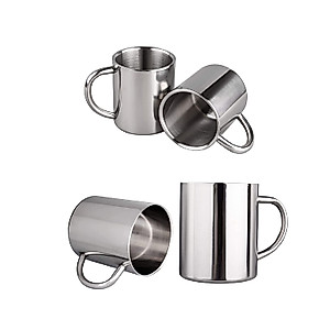 IMEEA 7.5oz/220ml Camping Mugs Tea Cups Double Walled Stainless Steel 13.5oz/400ml Coffee Mugs