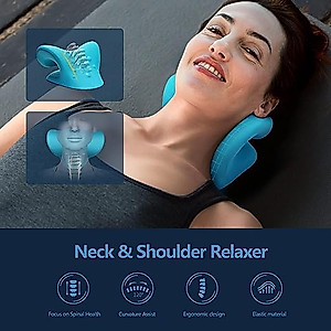 CAPELITE Neck Stretcher, Neck Cloud Pain Relief -Cervical Traction Device Posture Corrector,Neck Hump Pillow Corrector Traction for Spine and Neck Pain Alignment