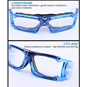 Mcolics Men's Sports Basketball Glasses Anti-fog Protective Safety Goggles for Football Hockey Rugby Baseball Racquetball Eyewear (Black)