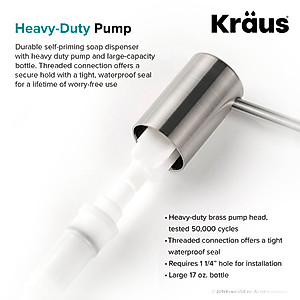 KRAUS Kitchen Soap and Lotion Dispenser in Spot Free Stainless Steel, KSD-43SFS