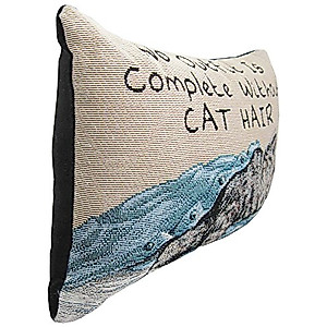 Manual 12.5 x 8.5-Inch Decorative Throw Pillow, Without Cat Hair