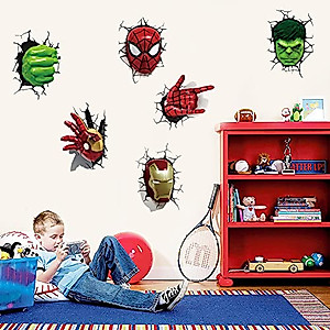 apfr Large Superhero Wall Stickers Boys Wall Decals Peel and Stick Room Decor Stickers for Boys Bedroom Living Room Playroom