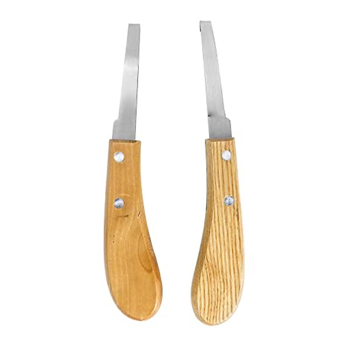 QWORK Hoof Knife Set, Left and Right Hand Razor Edge Shaped, Stainless Steel