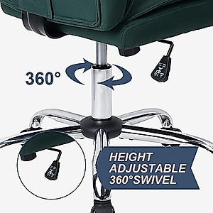 CLATINA Office Desk Chair Breathable Fabric, Executive Chair Swivel Comuputer Chair Ergonomic Cloth Chair with Padded Armrest Wheels for Home Office, Green 1Pack
