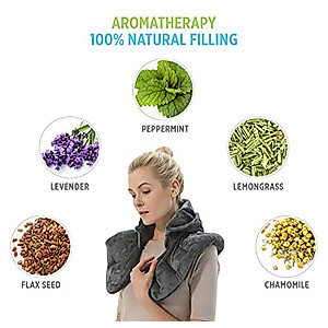 Heating Pad Microwavable, Hooded Neck Heating Pad Microwavable for Shoulders, Legs, Stomach Cramps, Pain Relief Microwavable Heating Pad, Portable Heated Neck Wrap, Soft, Reusable, Cordless Hot Pad