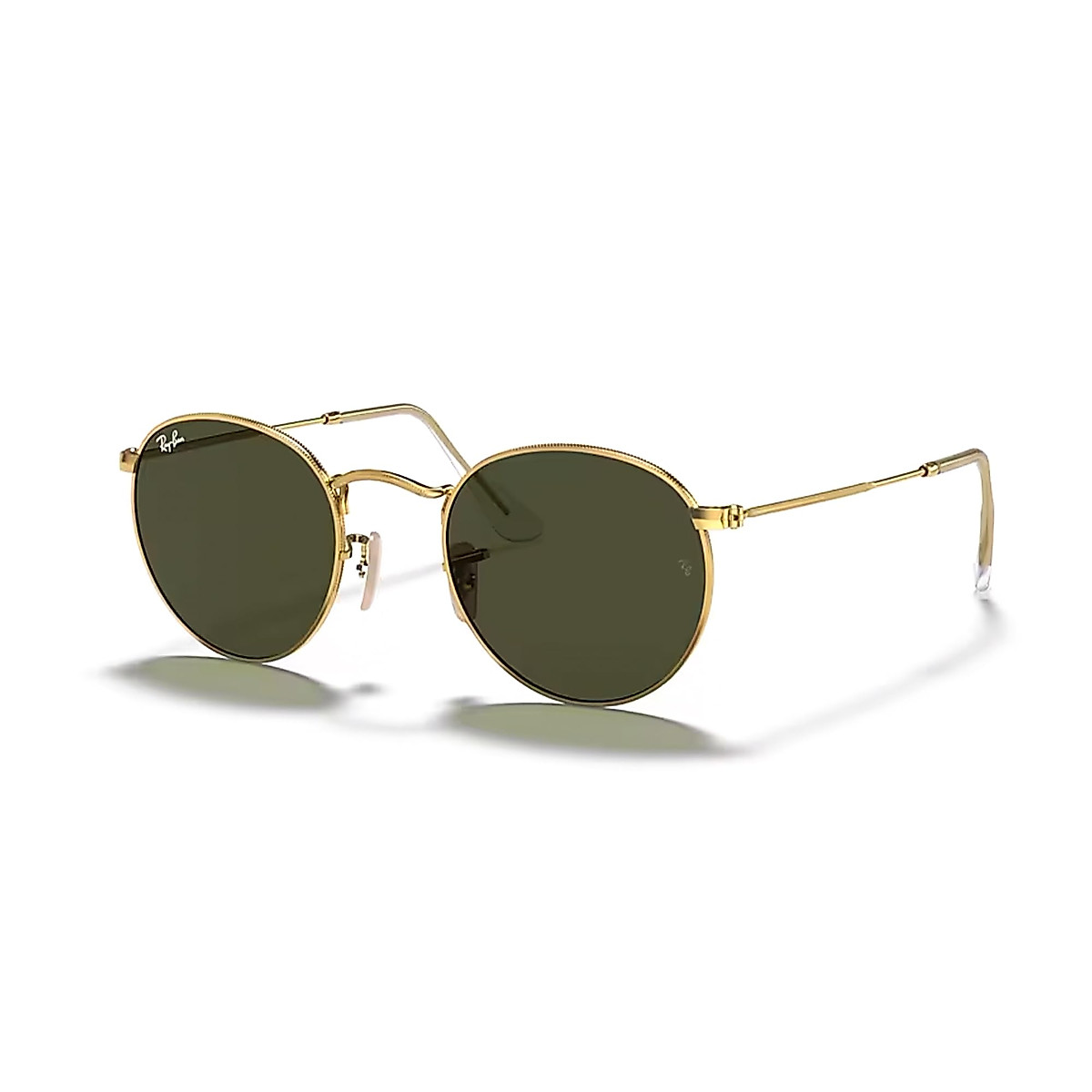 Ray-Ban RB3447 001 47M Gold/Crystal Lens G-15 Green ROUND METAL Sunglasses For Men + BUNDLE with Designer iWear Eyewear Kit (SMALL)
