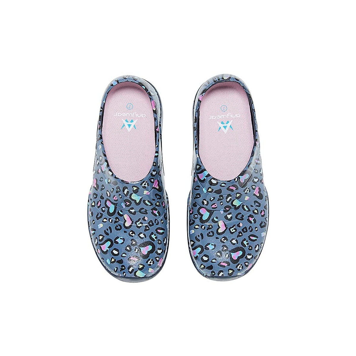 Anywear Journey Men and Women Shoes Injected Molded EVA Slip-On Garden Shoes, Chef Shoes, 11, Leopard Sweet Heart