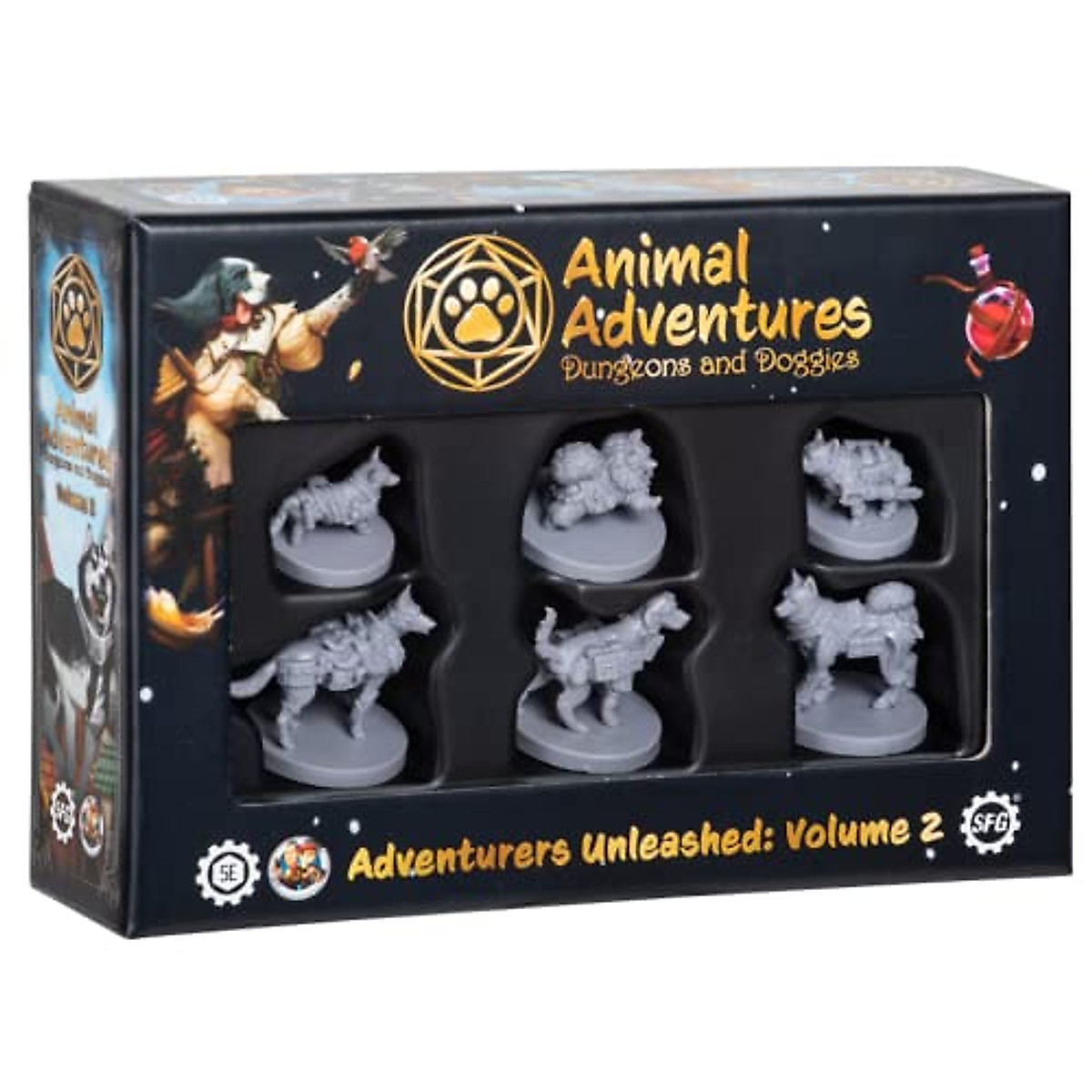 Steamforged Games Animal Adventures Doggies and Dungeons Volume 1-3 Miniatures Bundle (3 Items)