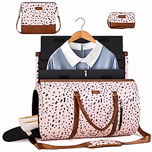 Convertible Garment Duffel Bag for Travel - Carry On Garment Bags With Toiletry Bag Large Weekender Bag for Men Women 2 in 1 Hanging Suitcase Suit Travel Duffel Overnight Bags 4pcs Set