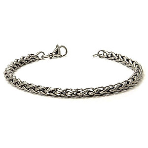 Titanium 4MM Wheat Link Bracelet 9"