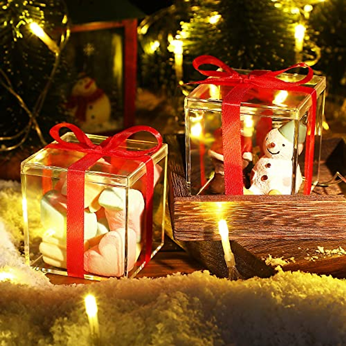 18 Pack Acrylic Boxes Clear Acrylic Cube Small Square Storage Box Acrylic Box with Lid Acrylic Display Box Stackable Small Container Clear Candy Cubes for Candy Jewelry Display (2.6 x 2.6 x 2.6 Inch)