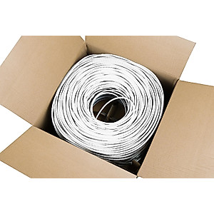 VIVO 500ft Bulk Cat5e, CCA Ethernet Cable, 24 AWG, UTP Pull Box, Cat-5e Wire, Indoor, Network Installations, White, CABLE-V002W