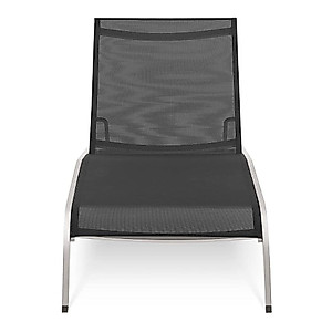 Modway Savannah Outdoor Patio Mesh Chaise Lounge Chair in Black
