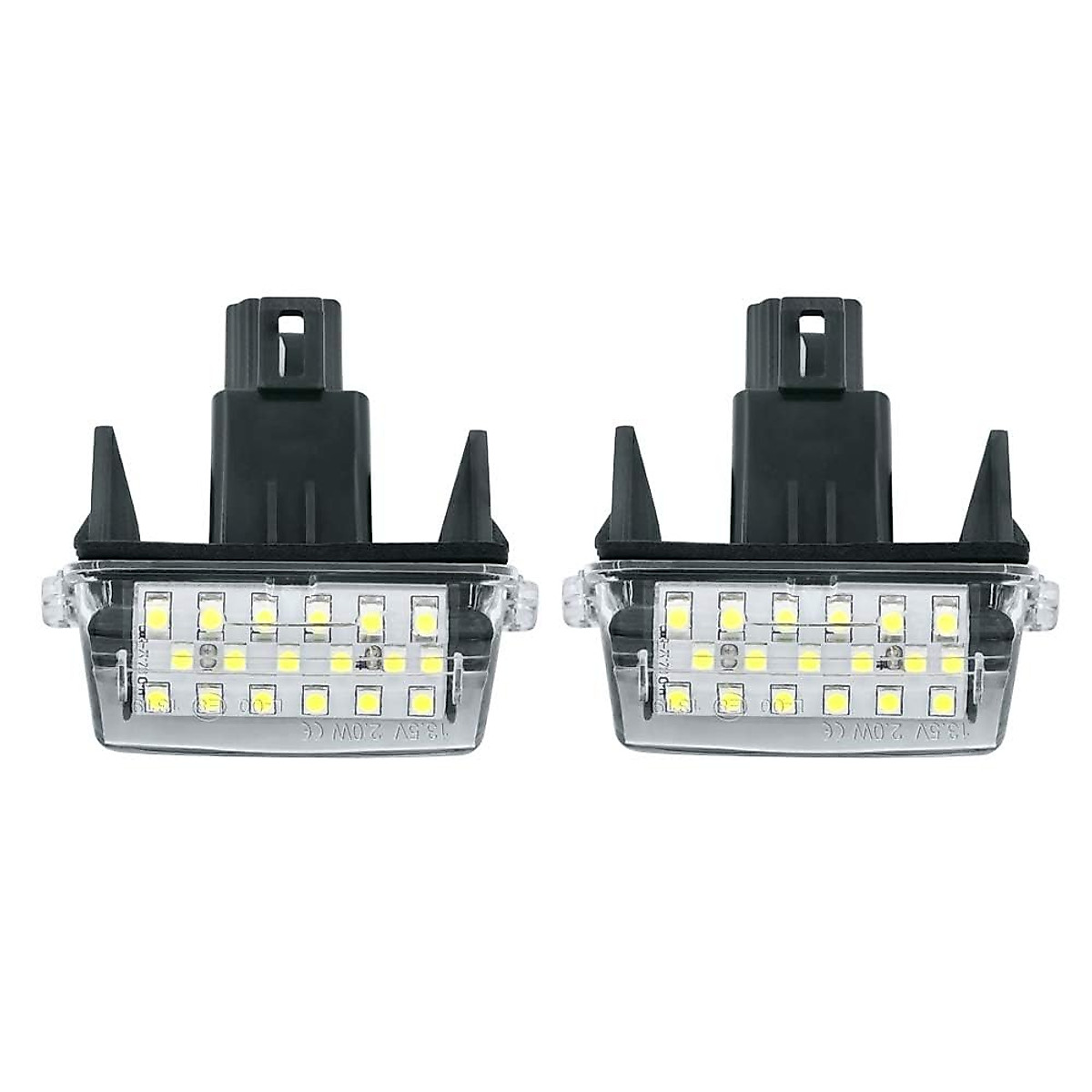 Gempro 2Pcs LED License Plate Light Lamp Assemly for Toyota Camry Yaris Highlander Prius C Avalon, Powered by 18SMD Xenon White LED Lights