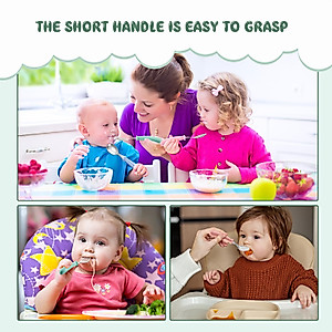 Dandat 48 Pcs Toddler Utensils Bulk Kids Silverware Stainless Steel Forks and Spoons Safe Toddler Flatware Sets Metal Kids Cutlery with Round Thick Grip Handles for Self Feeding, Dishwasher Safe