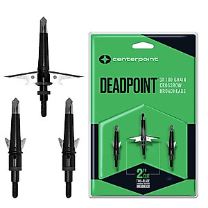 CenterPoint Archery AXCPBH100 DEADPOINT 100-Grain Mechanical Broadhead, 3-Pack