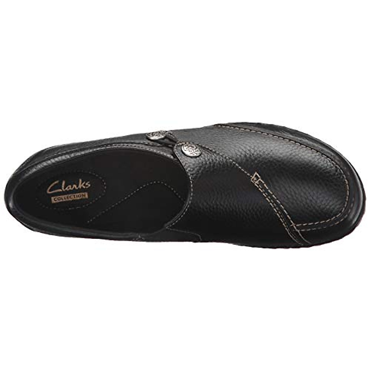 Clarks Women's Ashland Lane Q Slip-On Loafer, Black, 10 M US