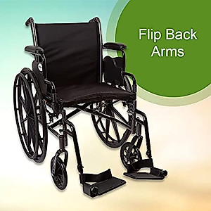 McKesson Wheelchair, Swing Away Foot Leg Rest, Desk Length Arms Flip Back, 18 in Seat, 300 lbs Weight Capacity, 1 Count