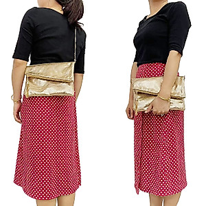 Venoline Large Metal Mesh Evening Clutch Bag Convertible Handbag Tassel Purse Gold