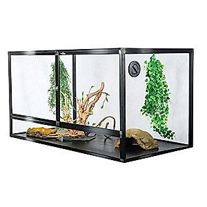 Toxirium Reptile Screen Cage 66 Gallon 39" x 20" x 20" Reptile Terrarium Habitat for Chameleon, Wide Breeding Area with Open Doors Lock