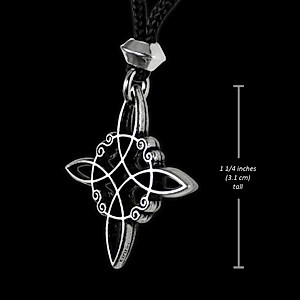 Pewter Celtic Witches Knot Wiccan Pendant Necklace