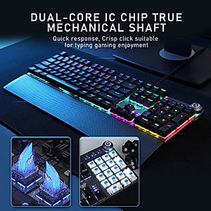 AULA Gaming Keyboard and Mouse Combo, F2088 Wired Mechanical Keyboard Black + SC100 Wireless Mouse Black + Mouse Pad, LED Keyboard Mouse Set