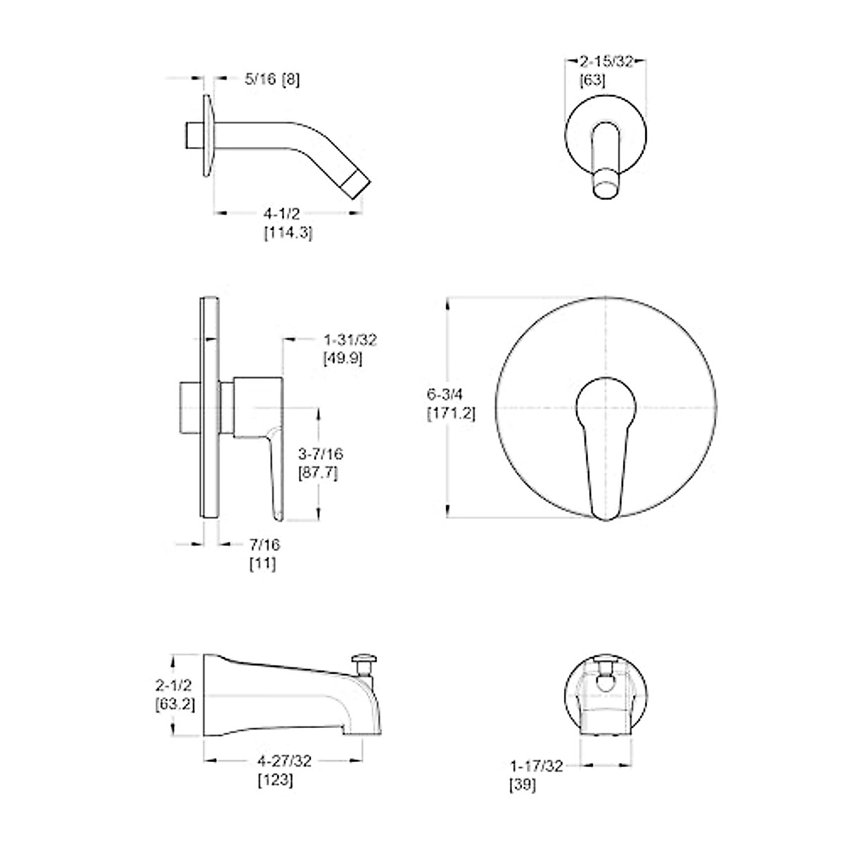 Pfister Pfirst Modern Valve Trim Only (Valve Body Sold Separately), Single Handle, 1-Hole, Brushed Nickel Finish, R89040K
