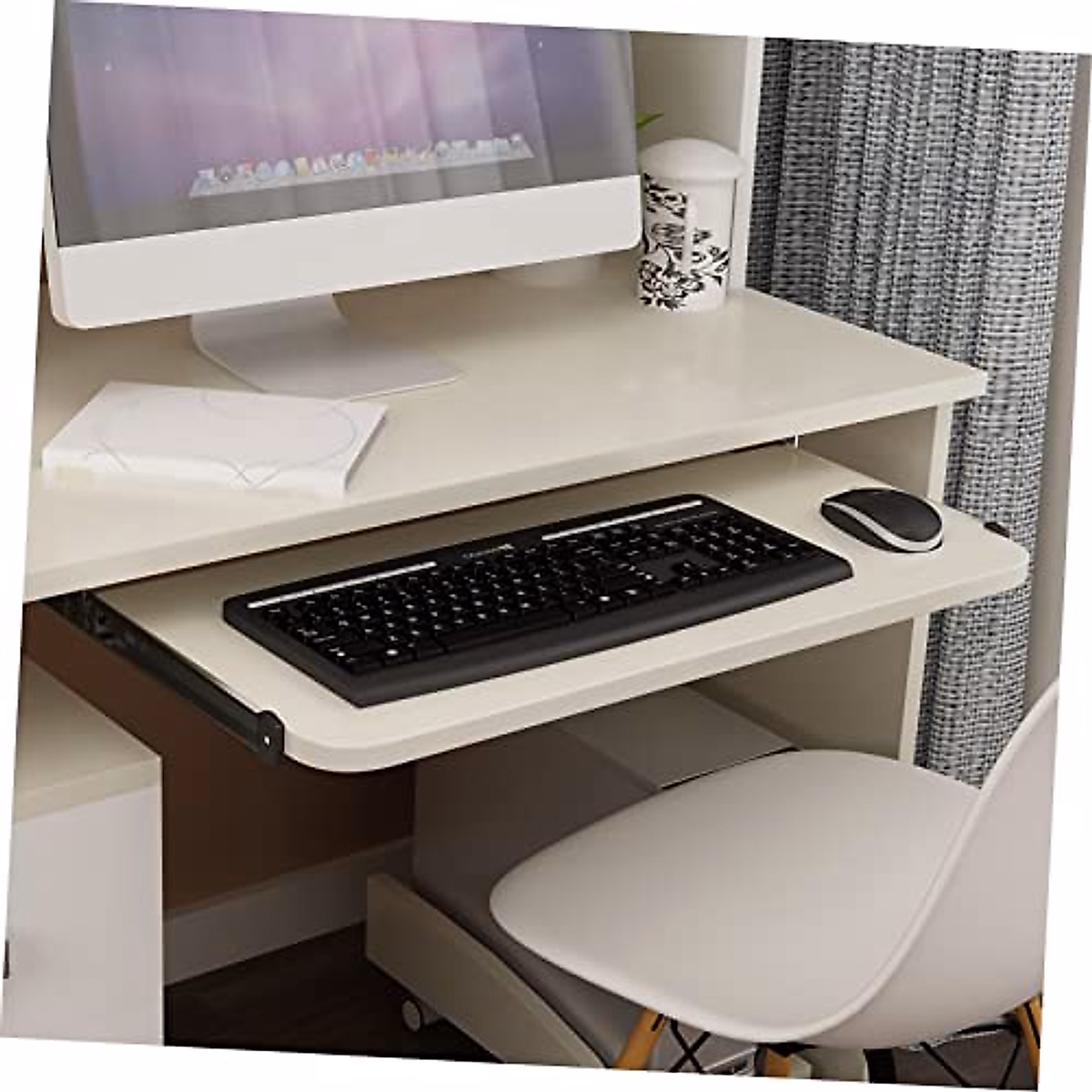 STOBOK 1 Pair Keyboard Rails Keyboard Stand for Desk Keyboard Holder Under Desk Keyboard Tray Slide Rail Work Desk Accessories Plastic Serving Tray Drawer Rails Durable Keyboard Slide Set