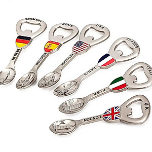 SHFICDJ Travel souvenirs Soup spoon shape Bottle Opener,USA New York Zinc alloy Beer Bottle Openers,Creative kitchen supplies gift bottle opener.