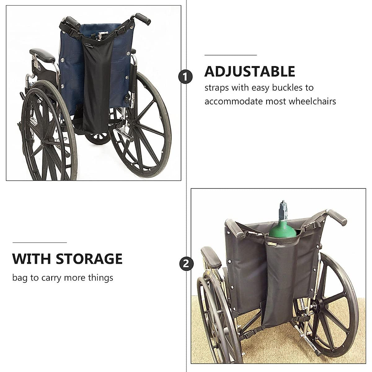 Cabilock Oxygen Tank Holders for Wheelchair Bag Non-Tank Holder Easy to Use Lightweight