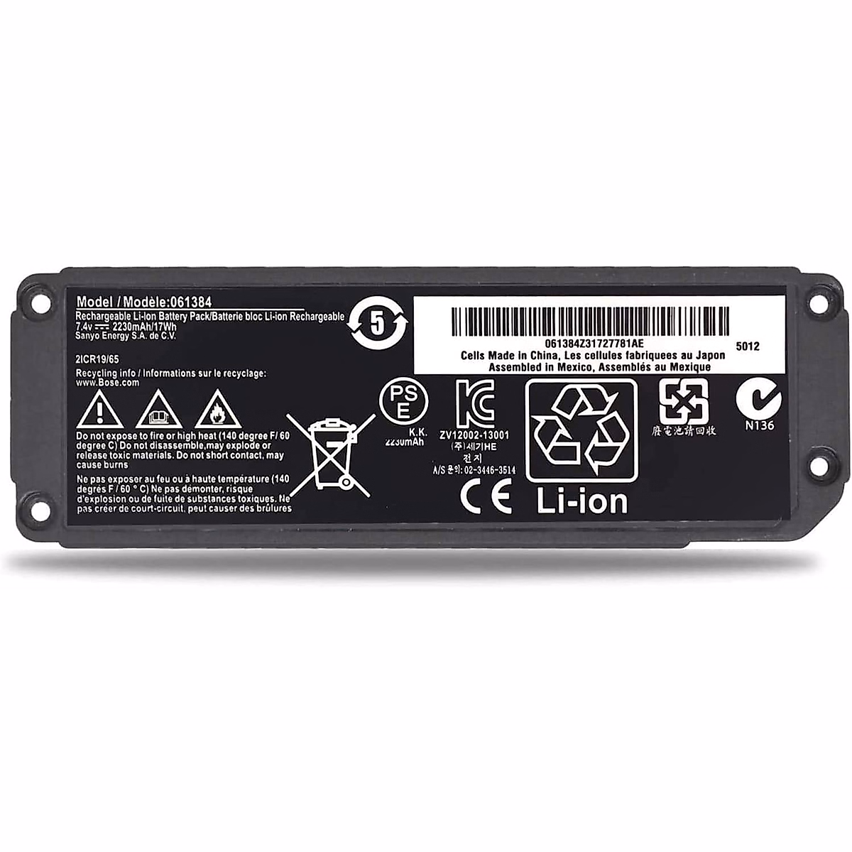 ROUNYY 061384 061385 061386 063404 063287 Speaker Battery Replacement for Bose Soundlink Mini 1 One Bose Soundlink Mini I Bluetooth Speaker Wireless Speaker Mini One(7.4V 17Wh 2230mAh)