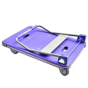 Generic Cargo Handling Flatbed Truck Foldable Handcart Household Small Trailer Express Hand-Pulled Cart for Heavy Lifting, 50*70*84cm, Purple