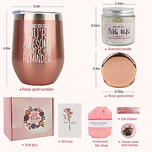 Birthday Gifts For Women-Relaxing Spa Gift Box Thank You Gift Basket For Her Mom Sister Wife Coworker Girlfriend Best Friend Unique Happy Birthday Bath Set Gift Ideas Wine Gifts Christmas Gifts Boxes