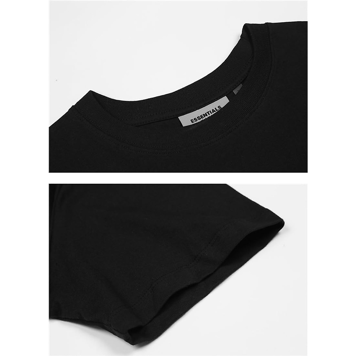 THE DINWEI NICE Hip Hop T-Shirt Ess Letter Print Couples Tee Sweatshirt for Men and Women Short Sleeve Oversized (Black,Small,Small)