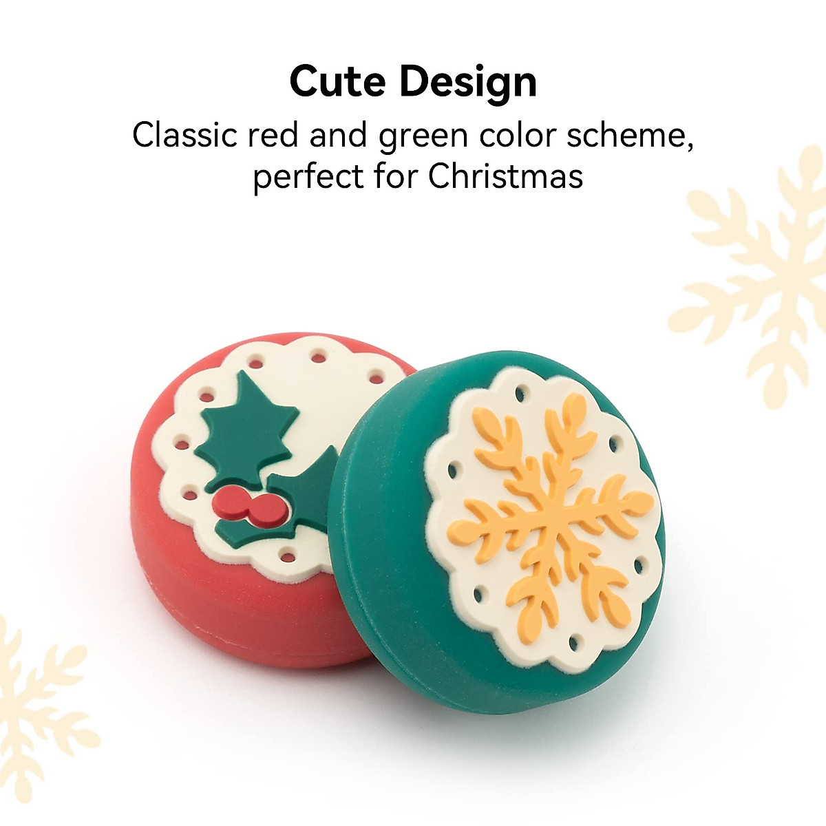 GeekShare Christmas Theme Thumb Grip Caps,Compatible with Nintendo Switch/OLED & Switch Lite,Soft Silicone Joystick Cover-4PCS
